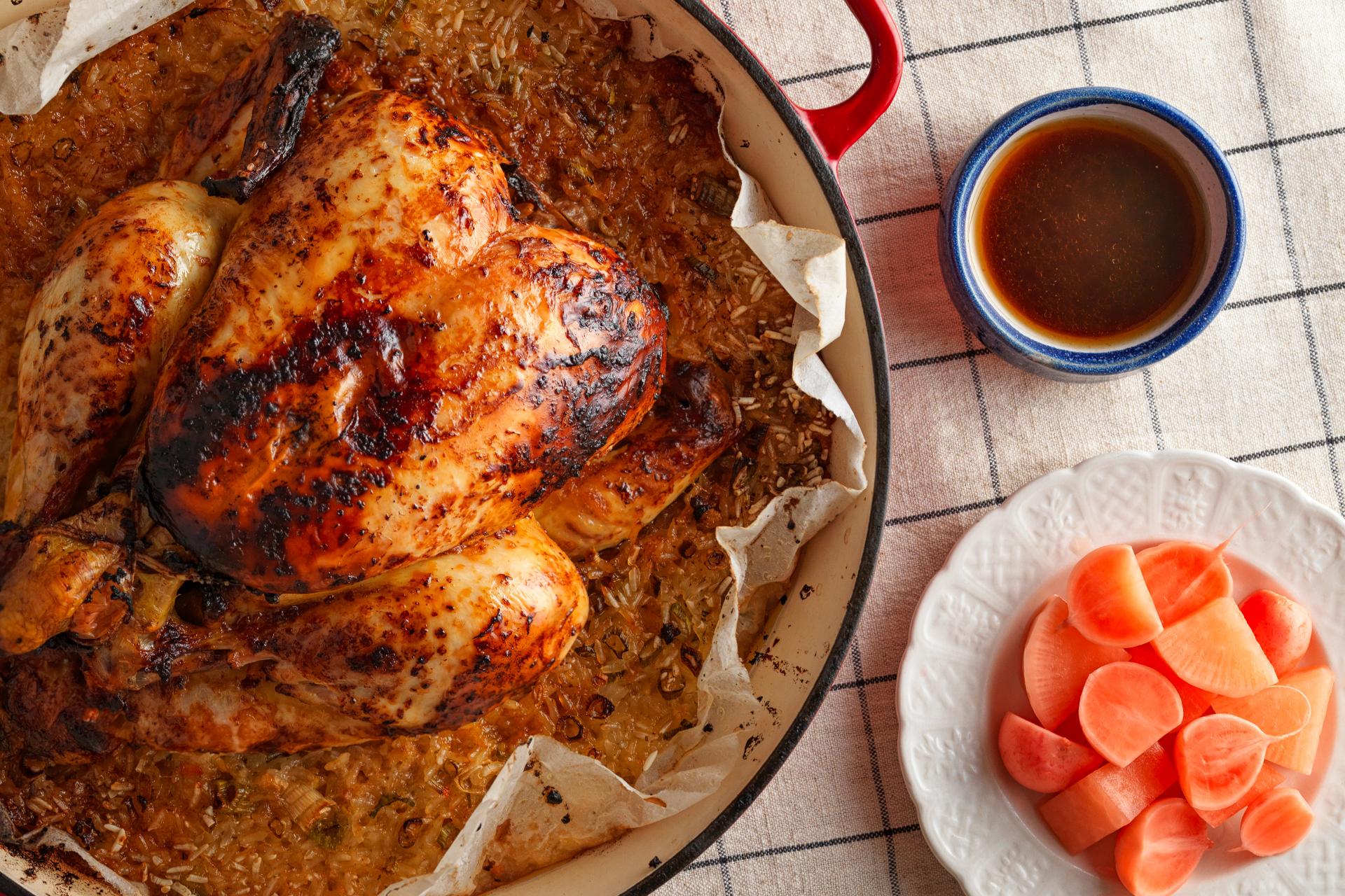 Soy roast chicken with sticky rice | Recipes | Foodism
