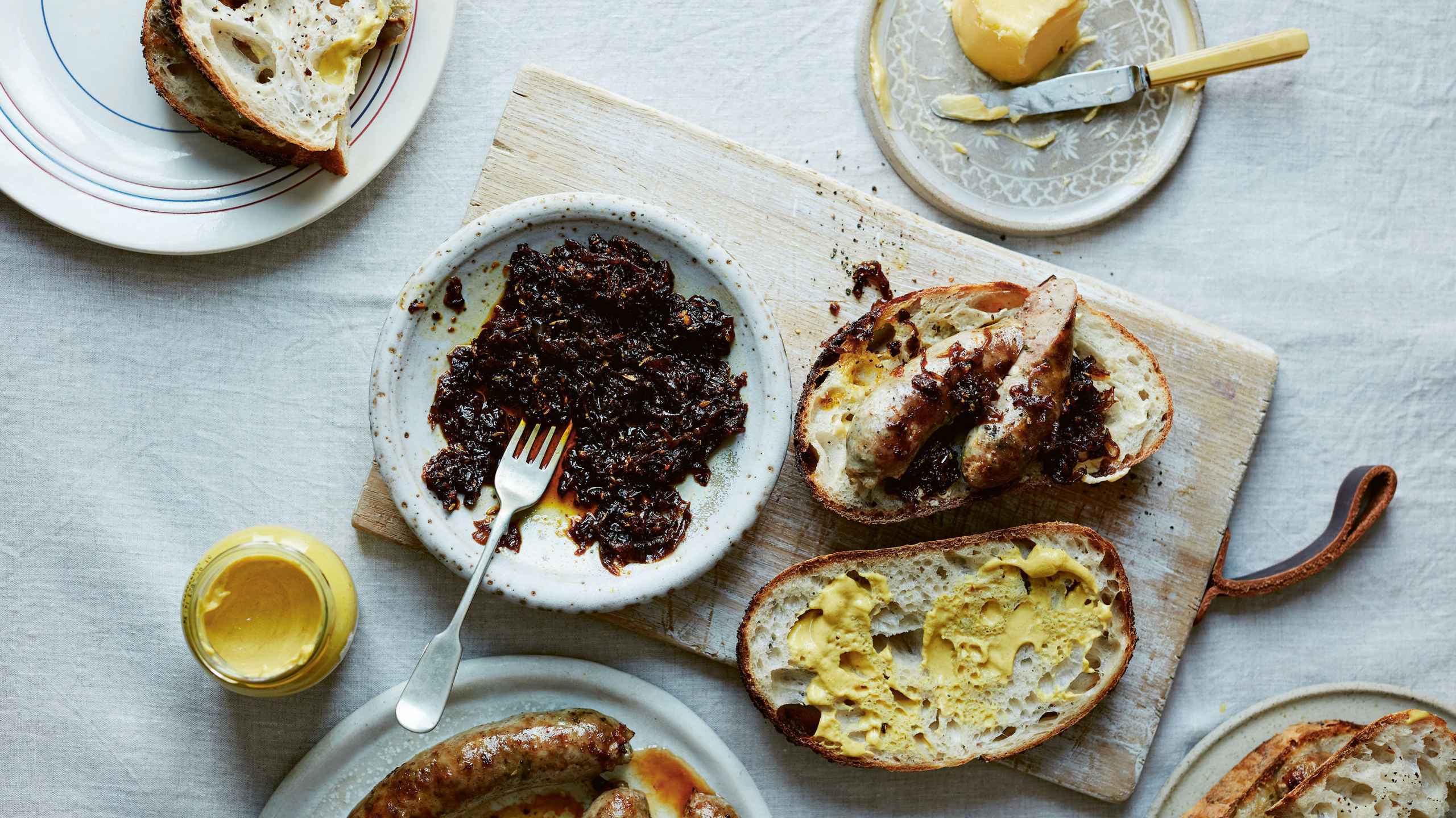 Sausage Sarnies with Sticky Ras el Hanout Onions | Recipes | Foodism